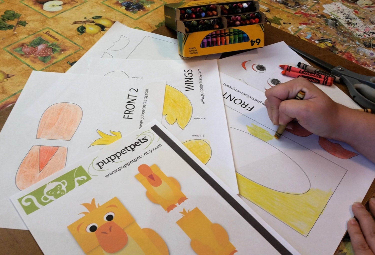 Duck Paper Bag Puppet BLANK Coloring Version Downloadable - Etsy Finland