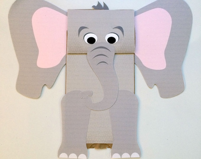Elephant Paper Bag Puppet Printable Kid's Craft - Etsy