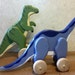 Large Wooden Bronto Rolling Toy With Optional Pull String for Toddlers ...