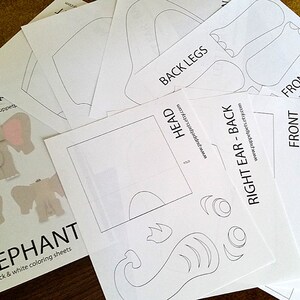 Elephant Paper Bag Puppet - BLANK Coloring Version - Downloadable PDF ...