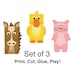 Farm Animals Paper Bag Puppets - FULL COLOR - Downloadable Kid's Craft ...
