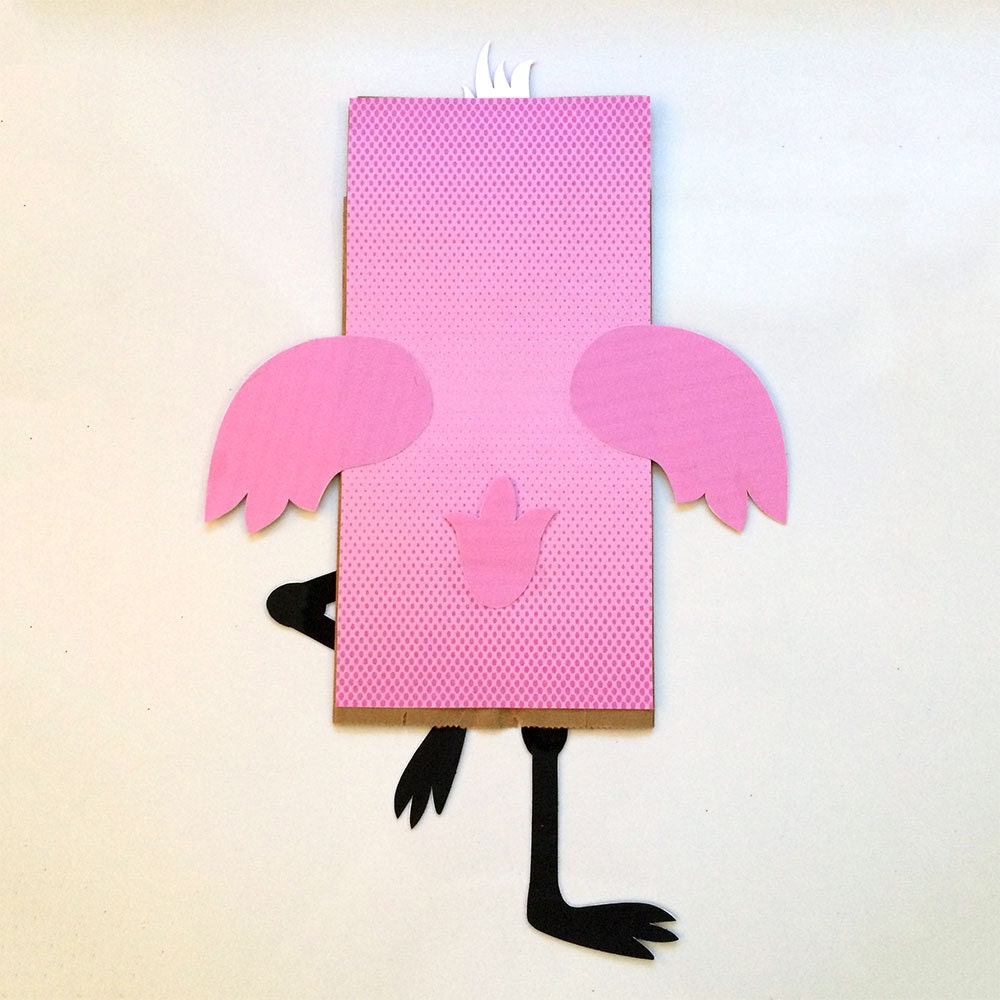 Pink Flamingo Paper Bag Puppet Printable PDF Kid's - Etsy Canada