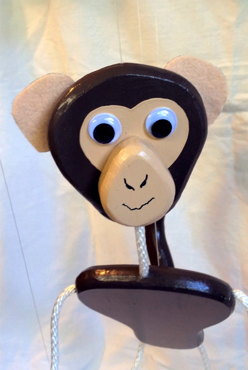 Wooden Monkey Marionette Puppet Pets Jungle Animal - Etsy