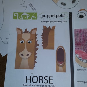 Horse Paper Bag Puppet - BLANK Coloring Version - Downloadable PDF Kid ...