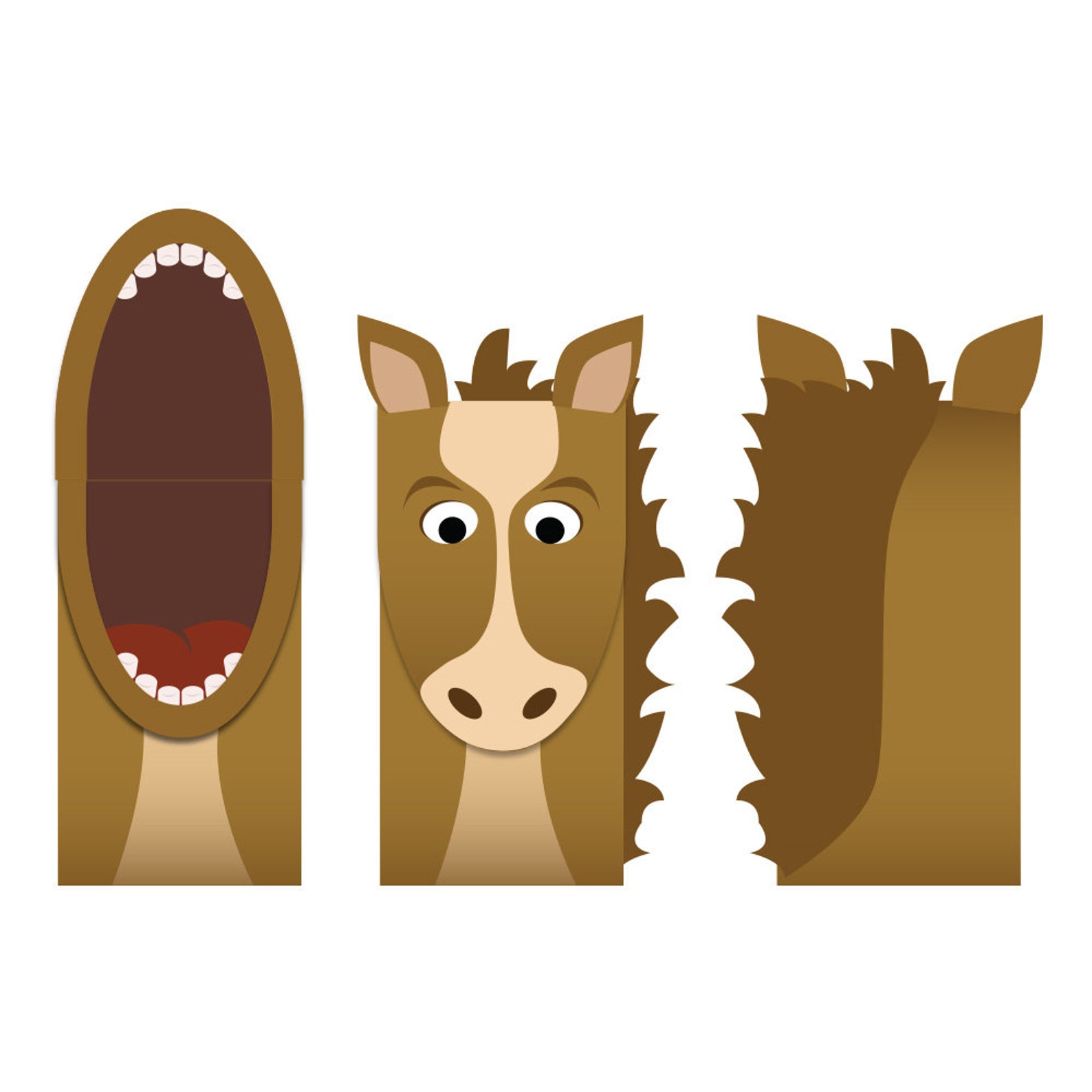 Horse Paper Bag Puppet FULL COLOR Downloadable PDF | Etsy