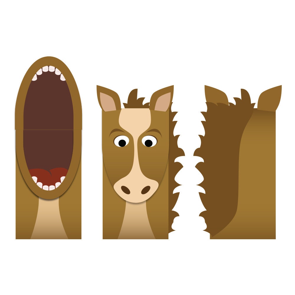 Horse Paper Bag Puppet FULL COLOR Downloadable PDF - Etsy Canada