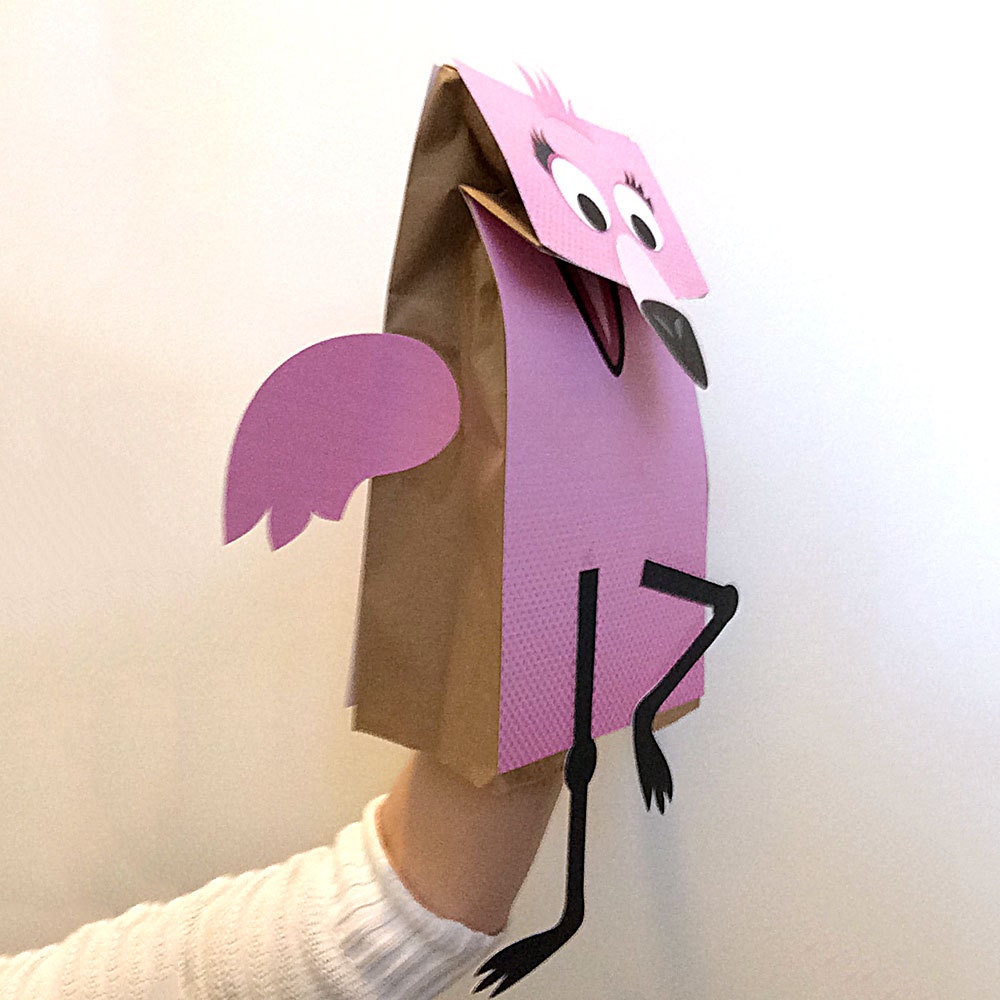 Pink Flamingo Paper Bag Puppet Printable PDF Kid's - Etsy Canada