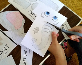 Pig Paper Bag Puppet BLANK Coloring Version Downloadable | Etsy