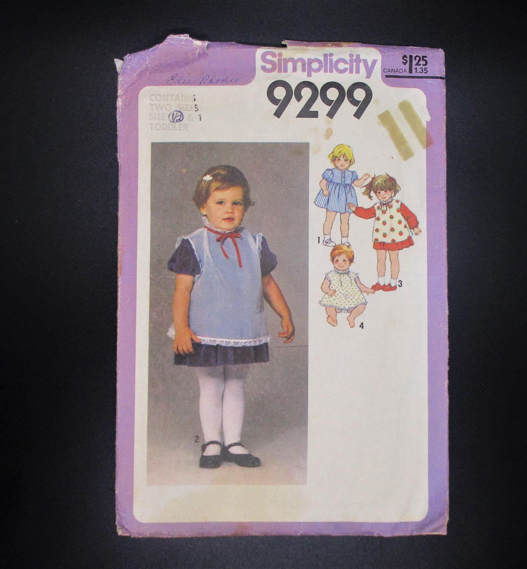 Vintage Simplicity 9299 Ca 1970's Size 1/2 and 1 Toddler Chest 19/20 - Etsy