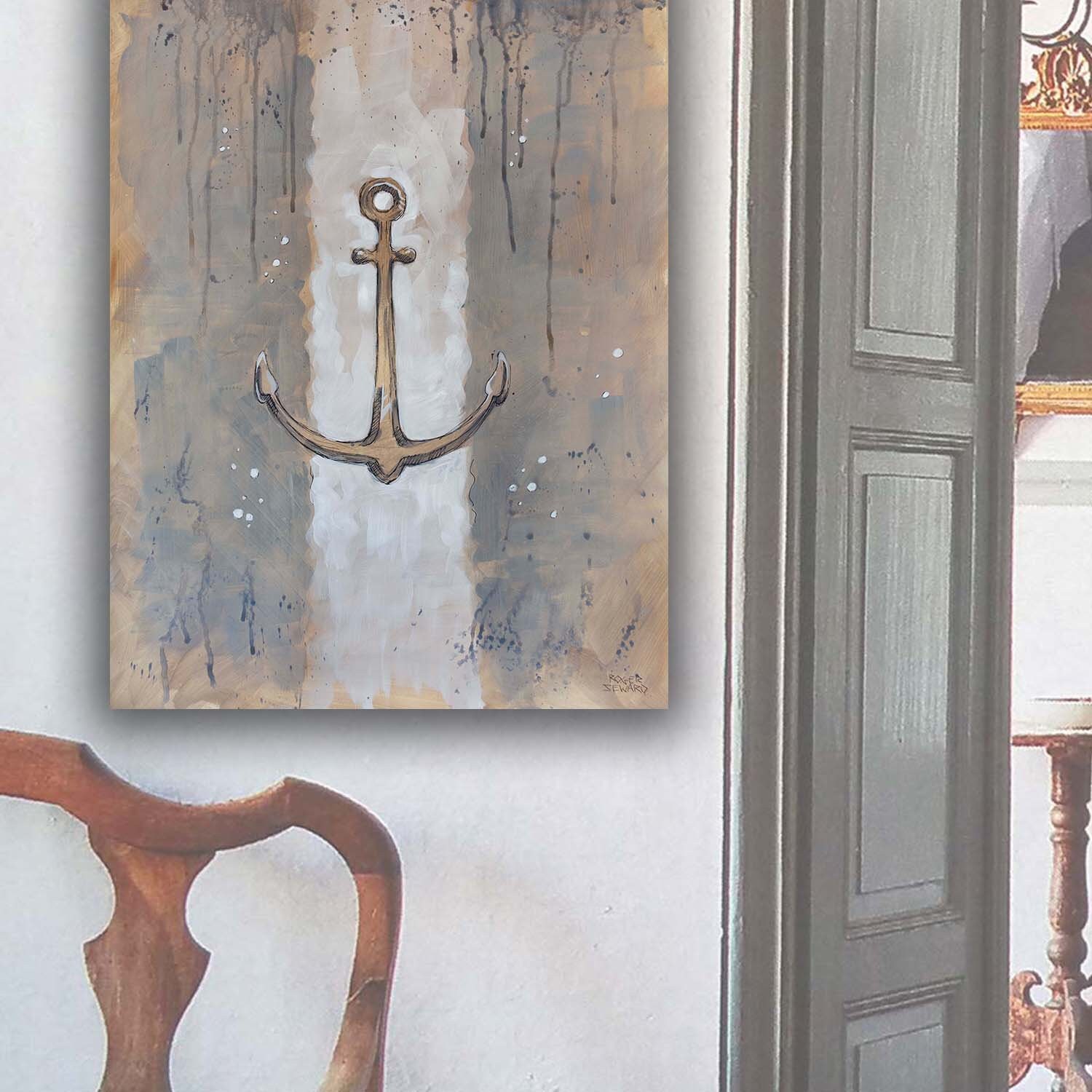 Anchor Pen and Ink Original Art 18 X 24 Ocean Boat Nautical Theme Wall ...