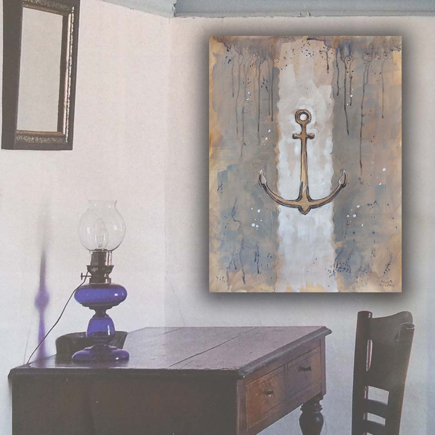 Anchor Pen and Ink Original Art 18 X 24 Ocean Boat Nautical Theme Wall ...