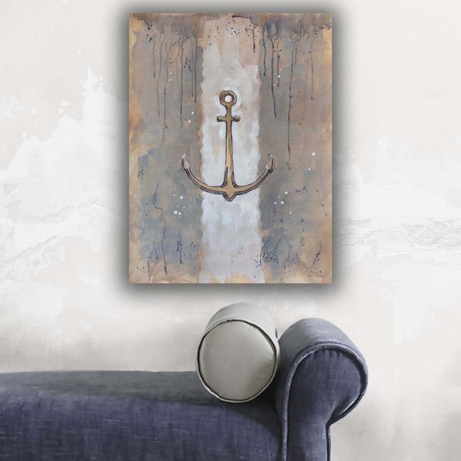 Anchor Pen and Ink Original Art 18 X 24 Ocean Boat Nautical Theme Wall ...