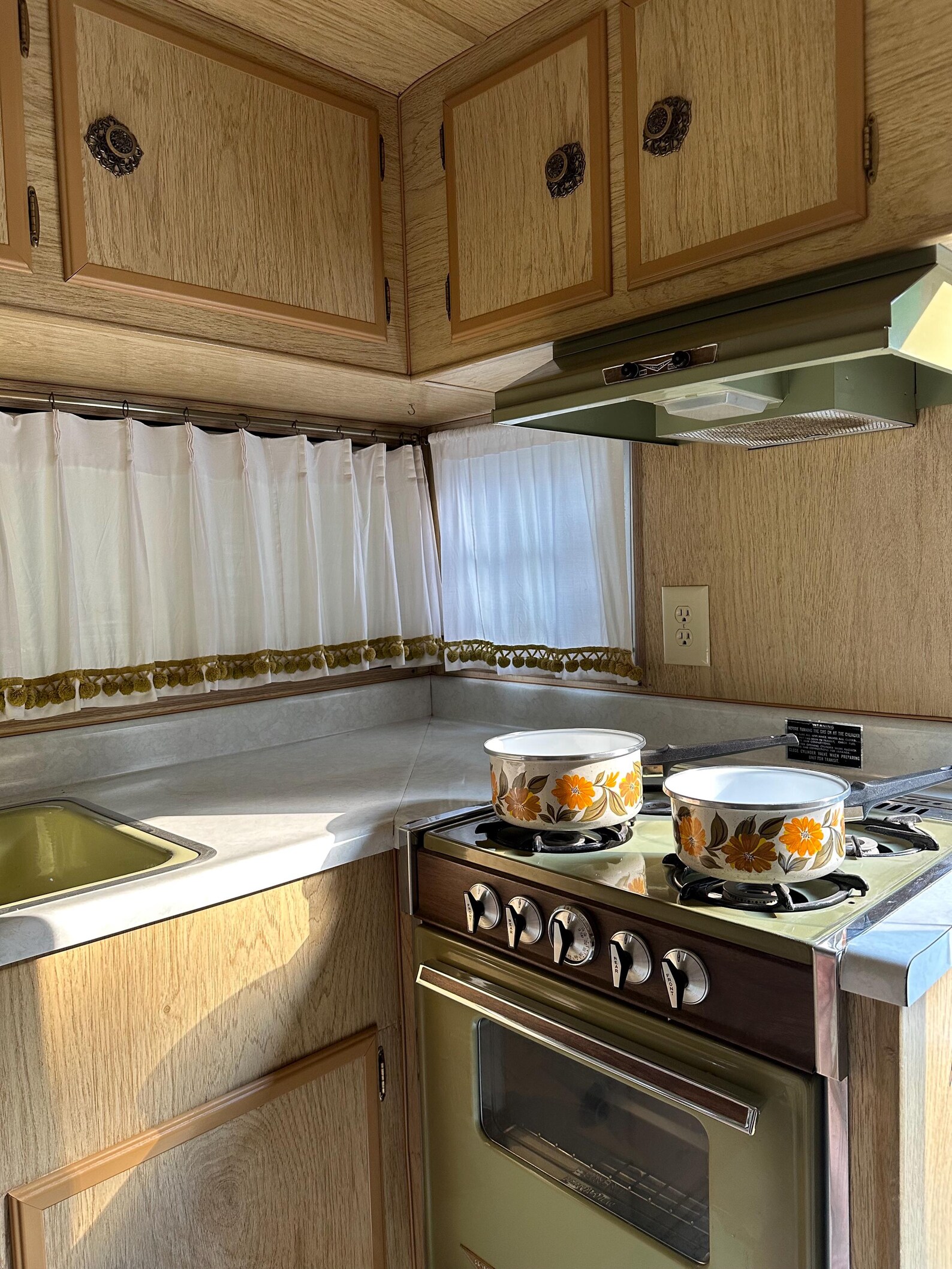 Vintage JMP Capri Cookware Set, Enamel Orange Floral 1970s, Handled ...