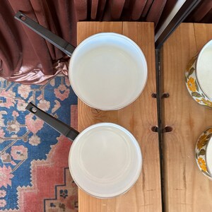 Vintage JMP Capri Cookware Set, Enamel Orange Floral 1970s, Handled ...