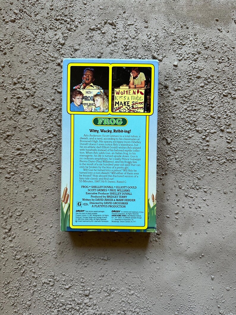 Frog VHS Videotape- 1987- Shelley Duvall, Elliot Gould- Like New! - Etsy