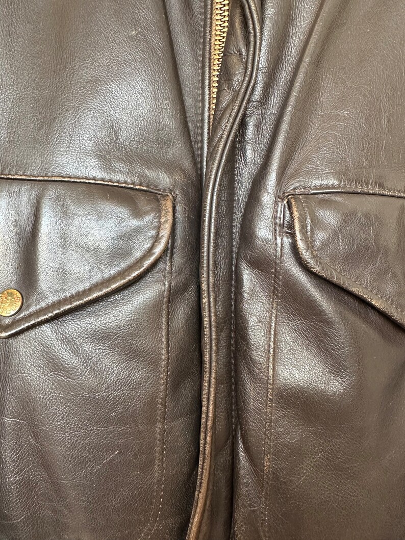 BRANDED GARMENTS WW11 Leather Bomber Flight Jacket Talon Zipper ...