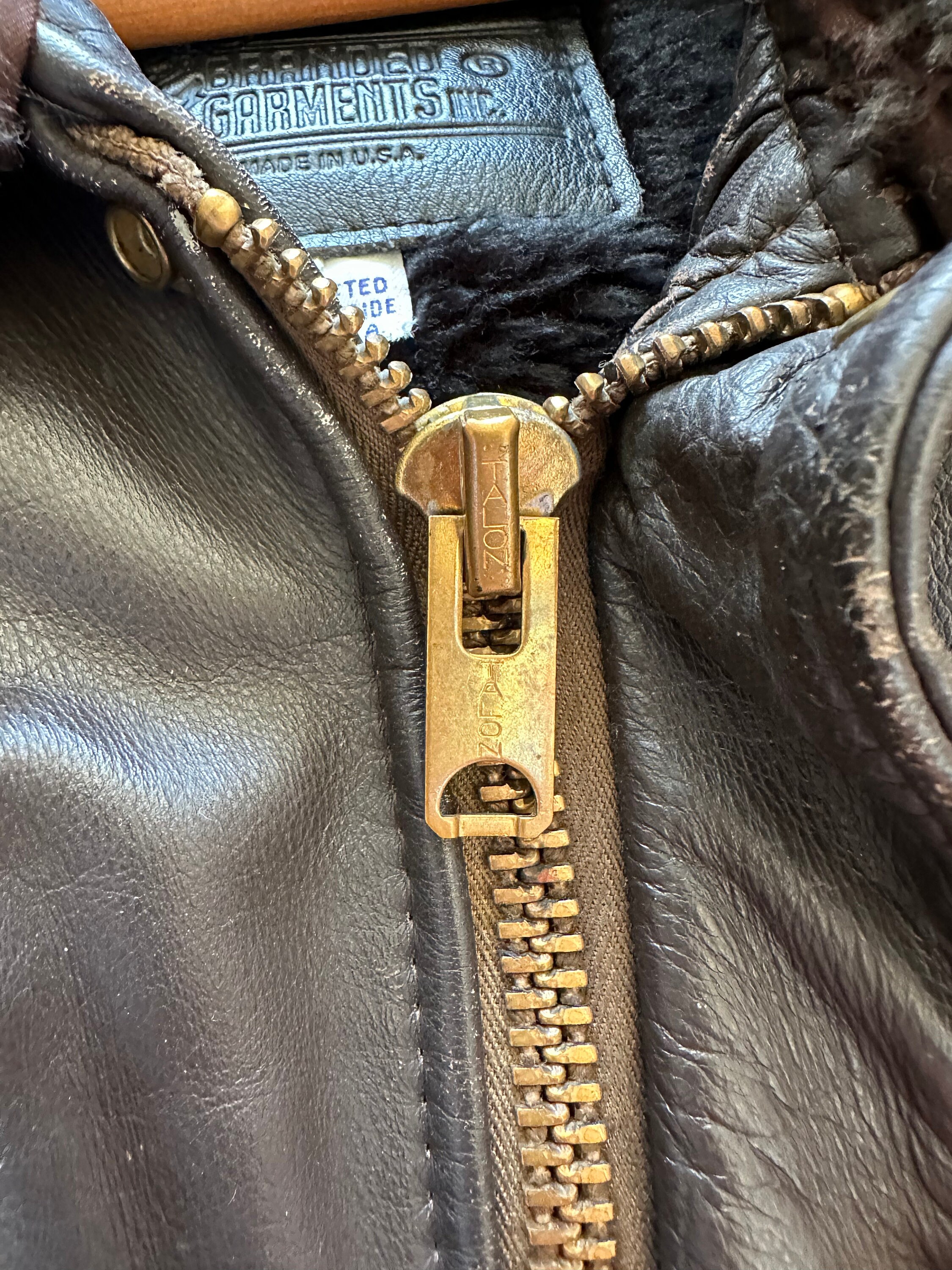 BRANDED GARMENTS WW11 Leather Bomber Flight Jacket Talon Zipper ...