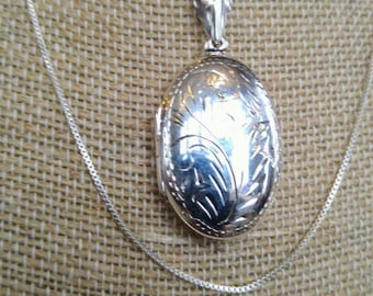 Large silver locket | Etsy