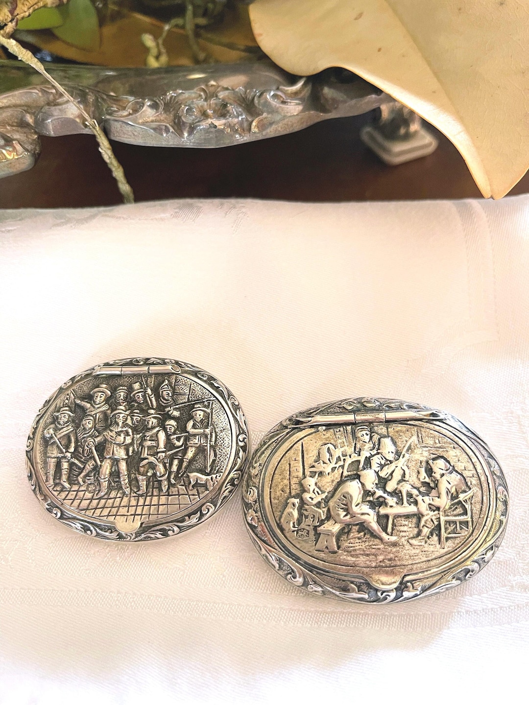 Antique 833 Silver Hallmarked Dutch Pill Box Snuff Box - Etsy