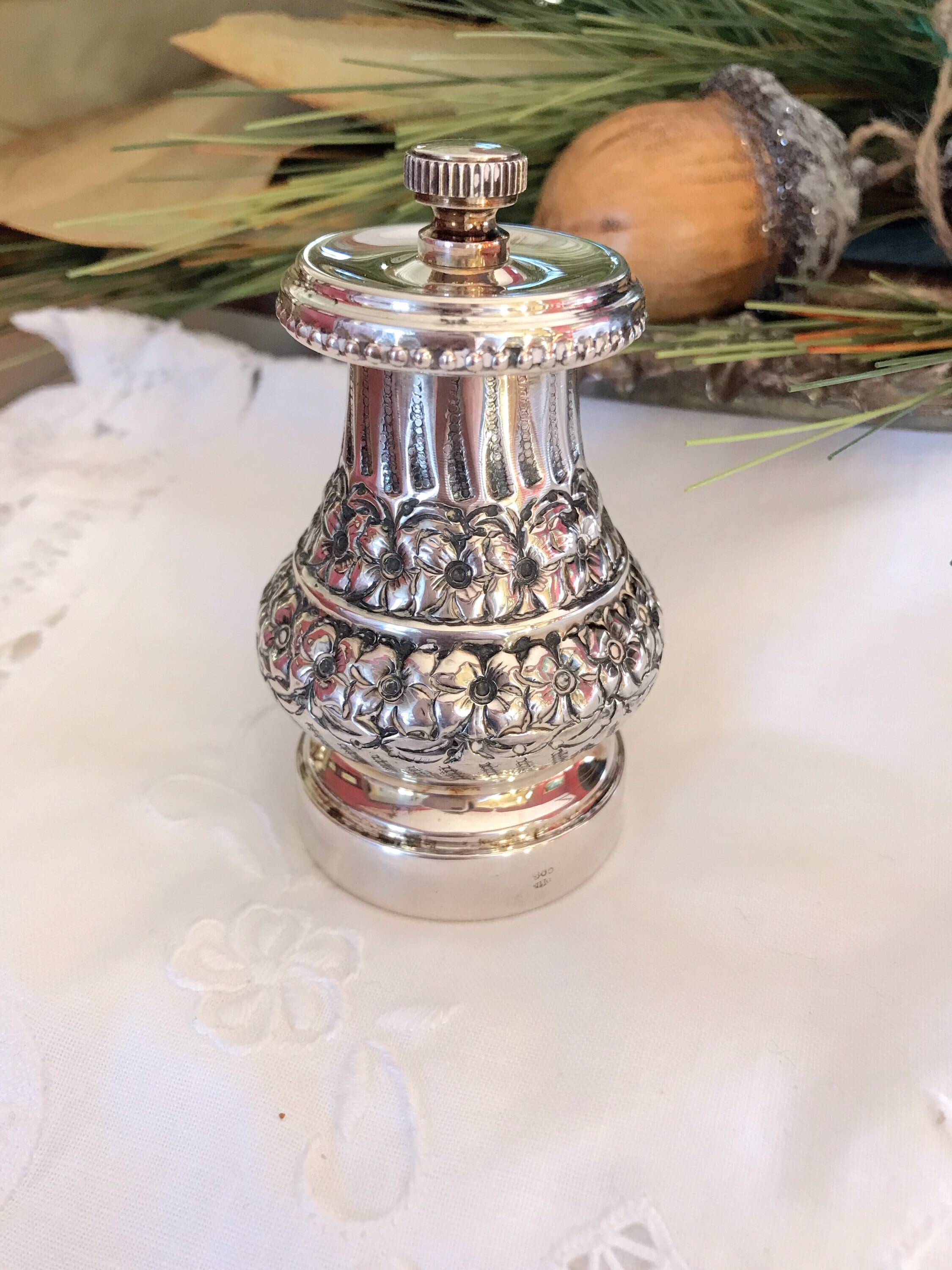 Fine Italian Salt or Pepper Grinder ~ Peruzzi Silver ~ Antique Grinder ...