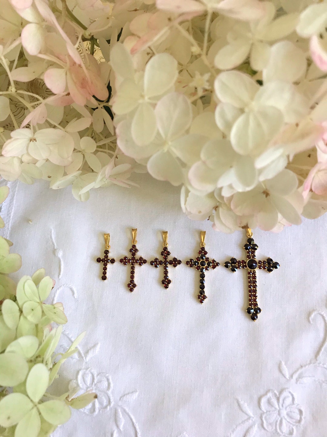 Garnet Cross Necklaces ~ Authenicated Garnet Cross Necklaces ~ Garnet ...