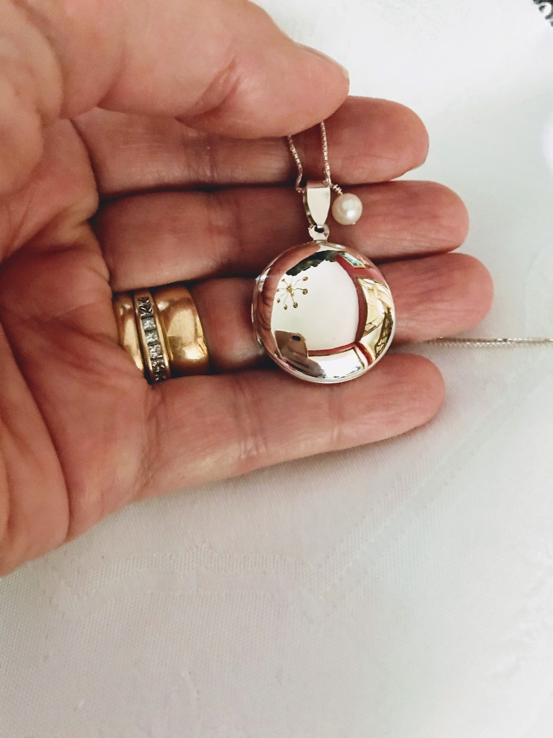 Large Round Sterling Silver Locket ~ Smooth Locket - Sterling Silver ...