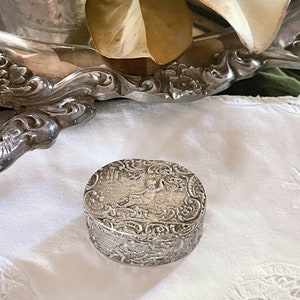 Large Antique Sterling Silver Pill Boxes 800 Silver European Silver ...