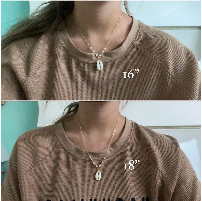 Cowrie Shell With Beaded Chain Necklace Gold Plated or Gold - Etsy