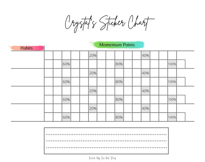 PRINTABLE, Challenge Tracker for Kids, Goal Tracker, Sticker Chart ...