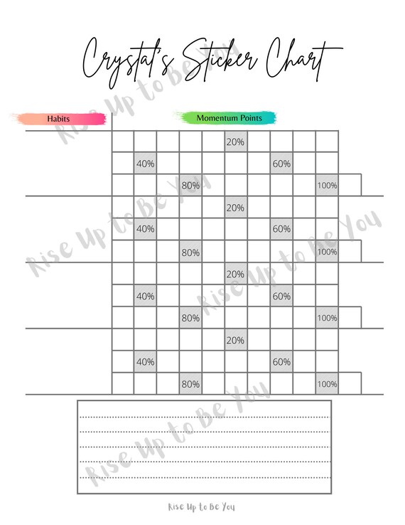 Personalized Habit Tracker Chart Vertical - Etsy