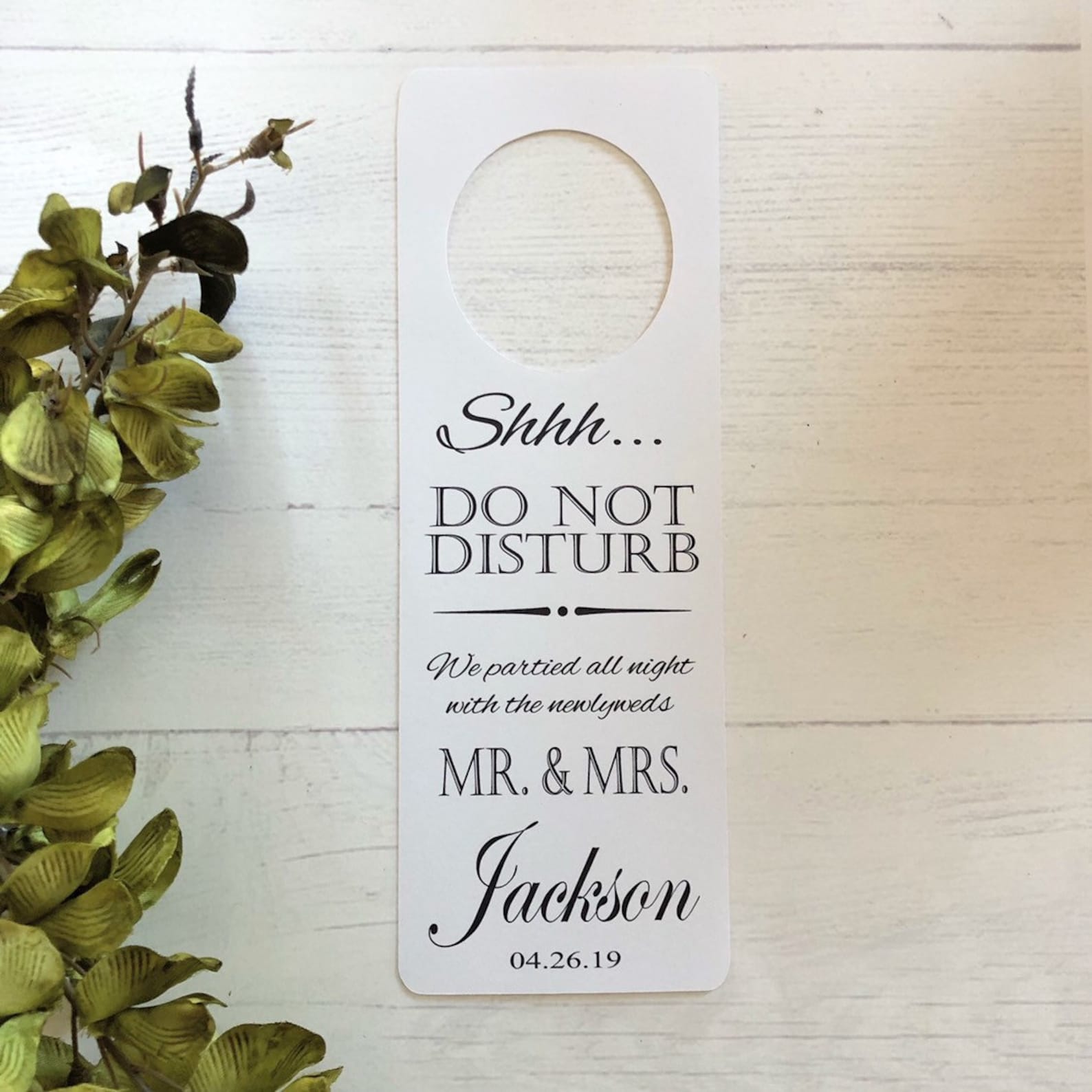 Wedding Door Hanger- Set of 10 Hangers- Personalized Door Hanger for ...