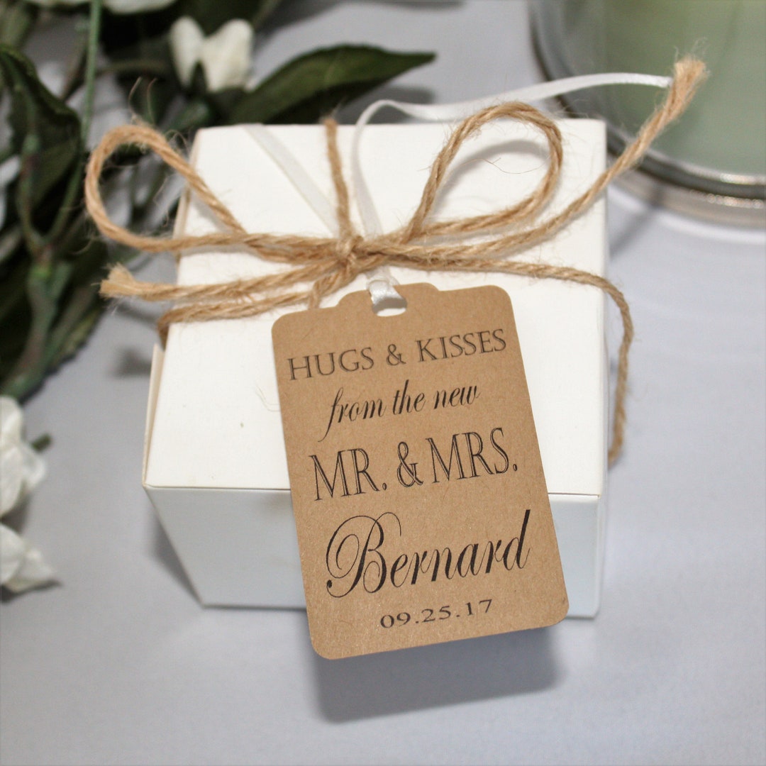 Wedding Thank You Tags -personalized Wedding Favor Tags- Hugs and ...