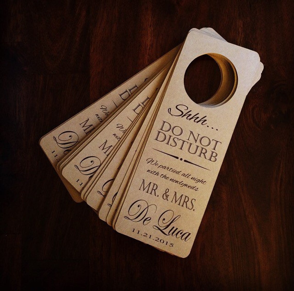 Wedding Door Hanger- Set of 10 Hangers- Personalized Door Hanger for ...