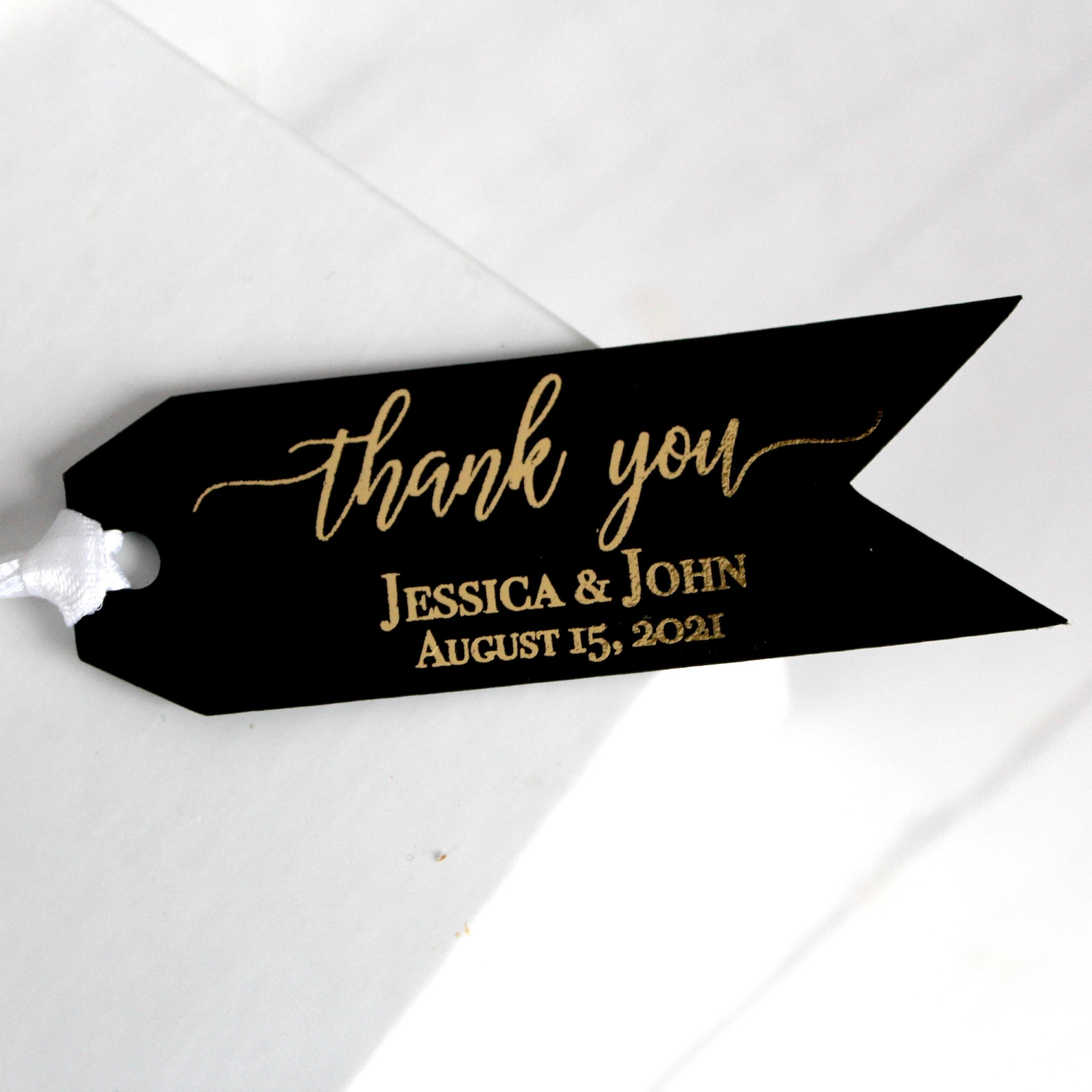 Personalized Wedding Thank You Tags - Luxe Foil Wedding Favor Tags ...