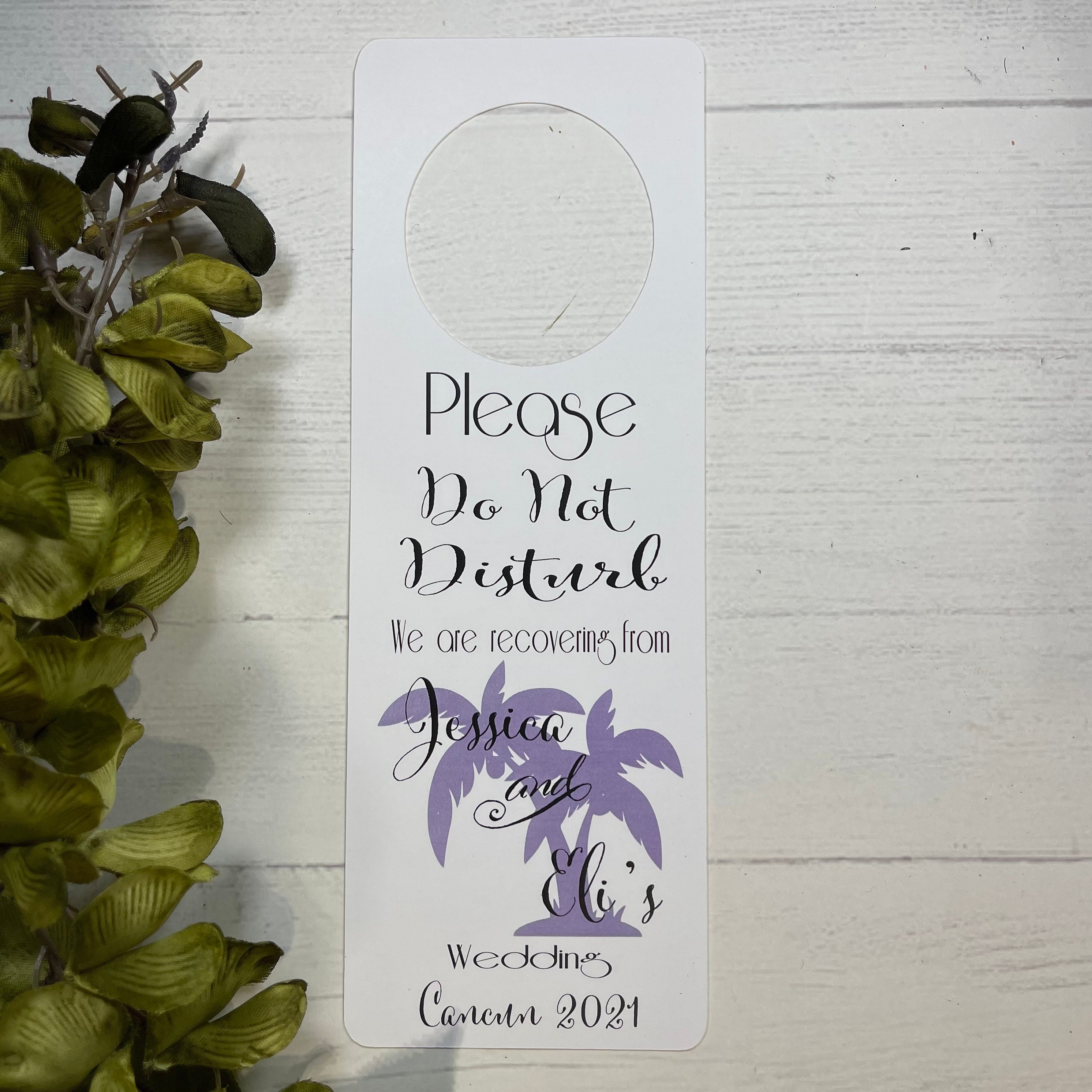 Wedding Door Hanger- Set of 10 Hangers. Personalized Door Hanger for ...