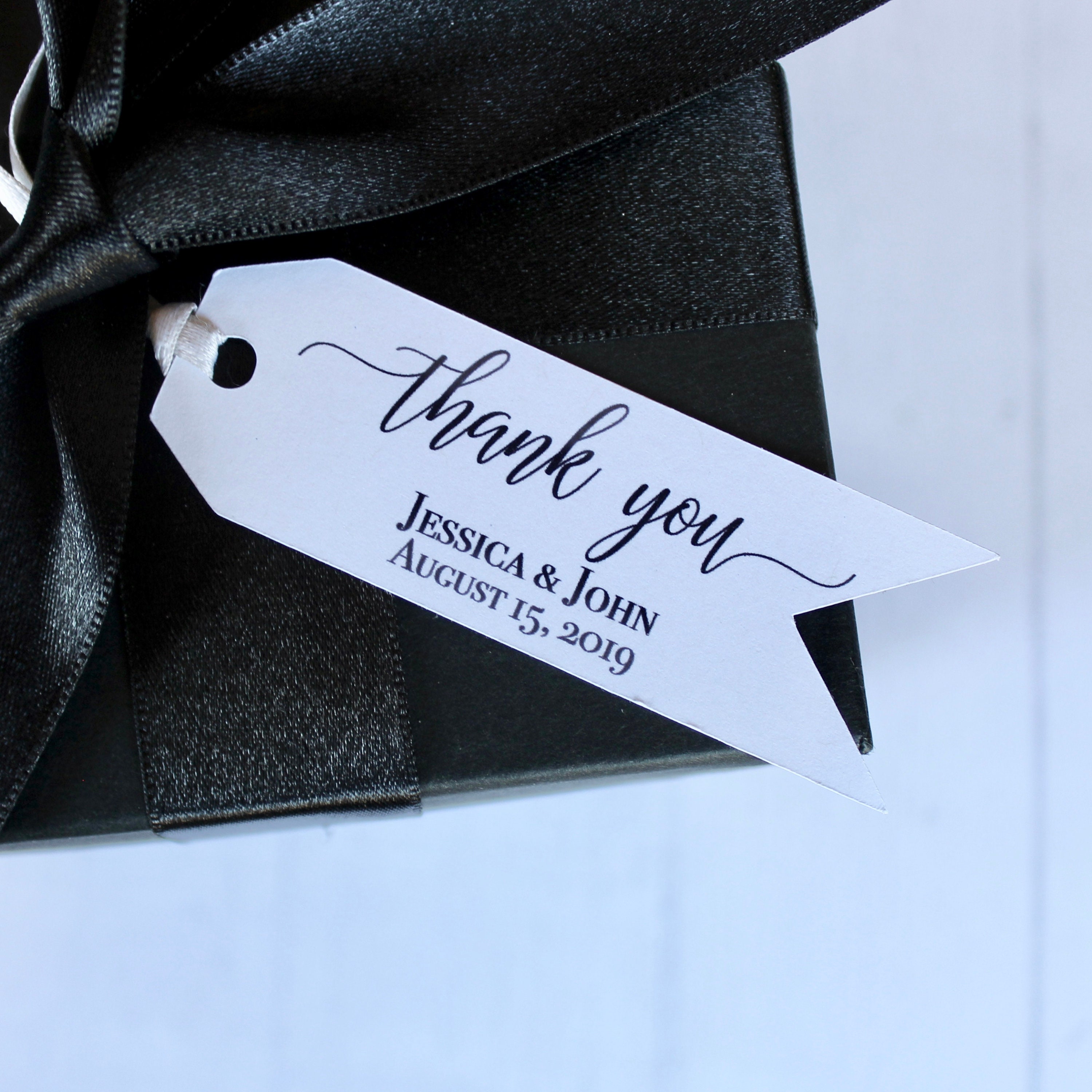 Personalized Wedding Favor Tags - Elegant Pennant Thank You (set of 24 ...