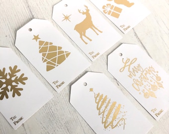 Christmas Gift Labels Classic Gold Christmas Stickers Christmas Gift ...