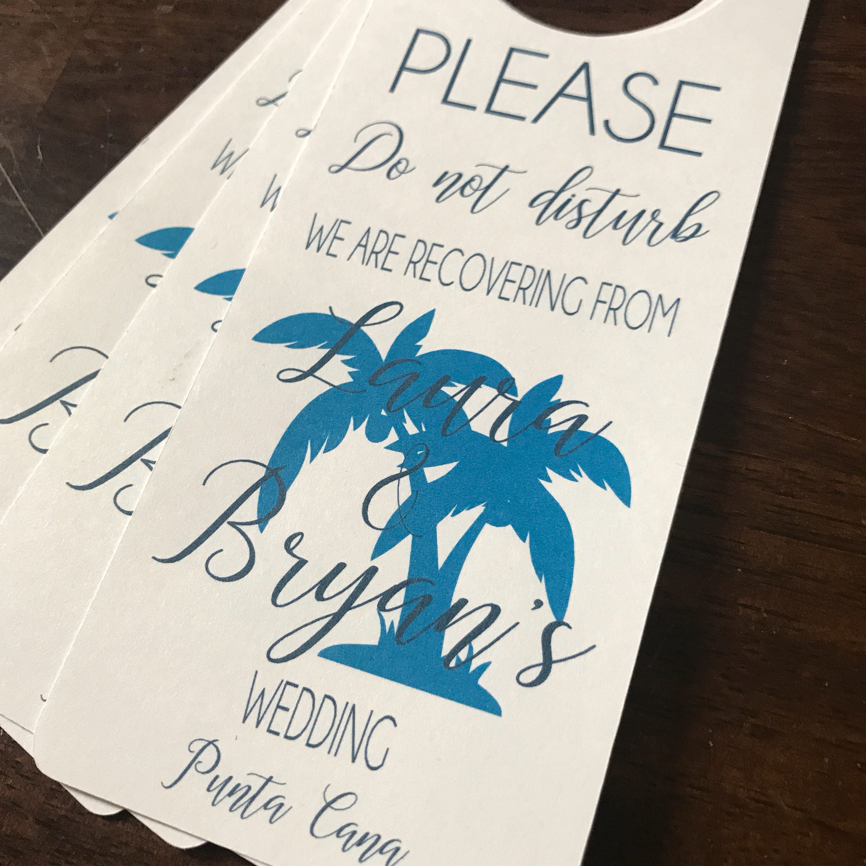 Personalized Wedding Door Hangers – Destination Wedding Favors, Set of ...