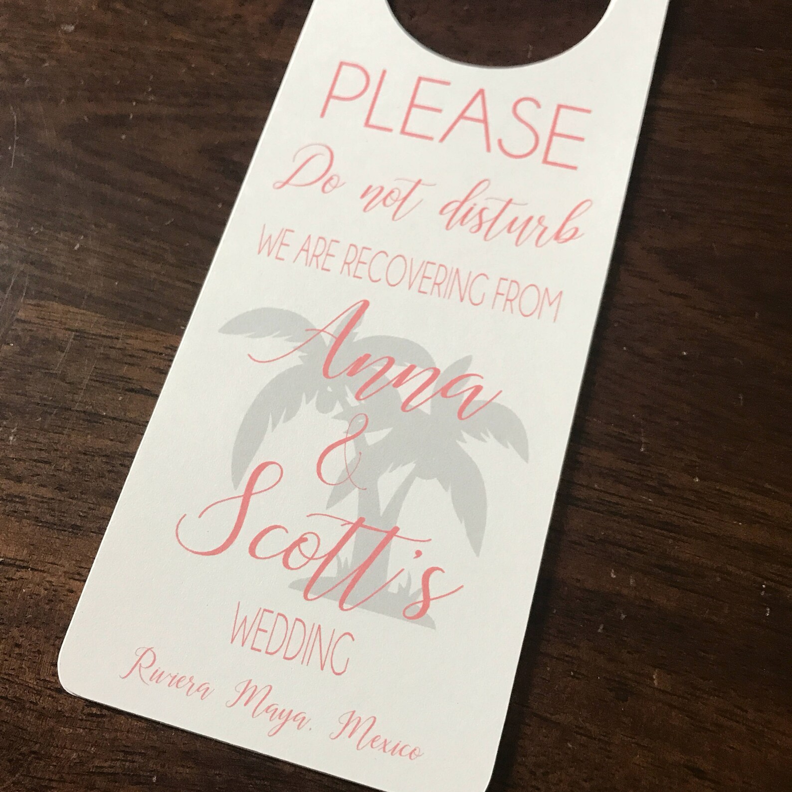 Personalized Wedding Door Hangers – Destination Wedding Favors, Set of ...
