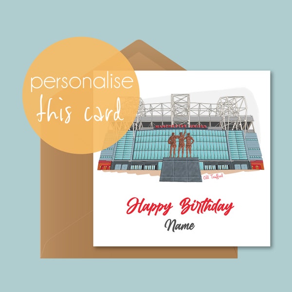 Manchester United Birthday Cards - Etsy UK