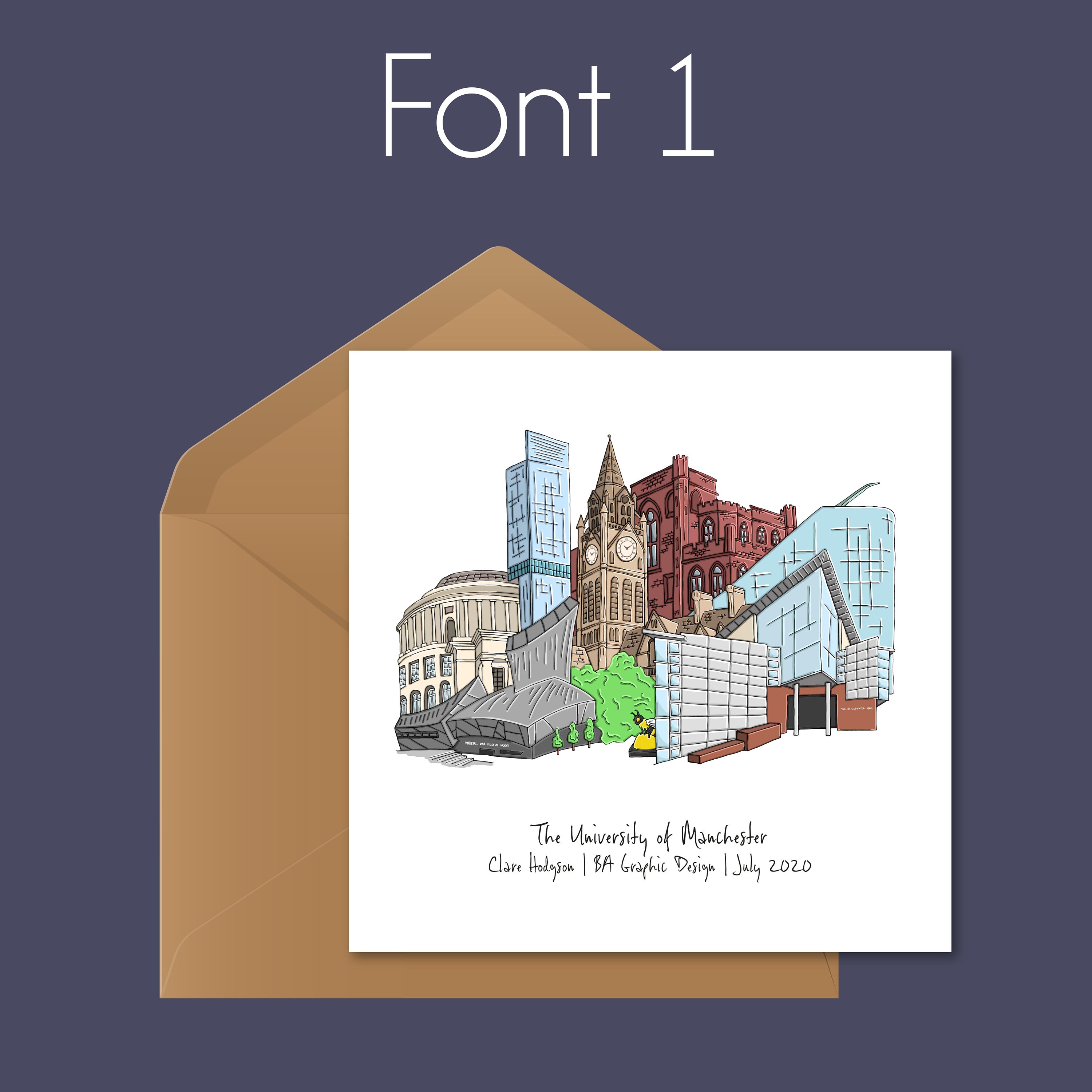 Manchester Graduation Skyline Personalised Card - Etsy UK