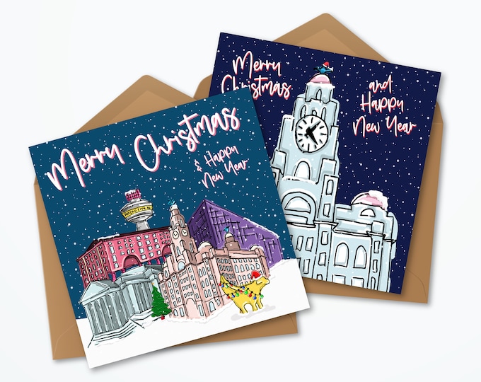 Liverpool Christmas Card Pack - Etsy UK