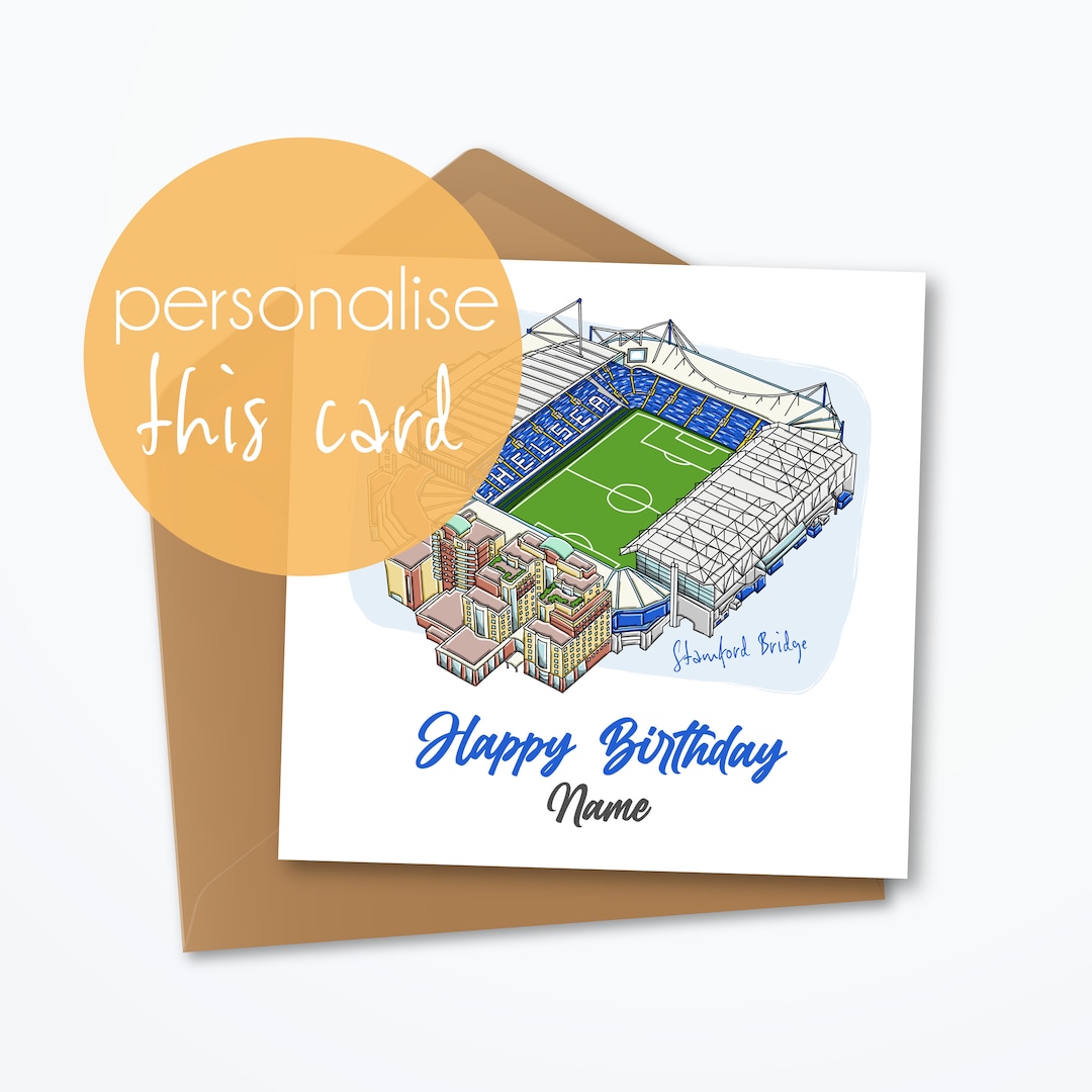 Chelsea FC Personalised Card, Birthday, Football Greeting Card - Etsy