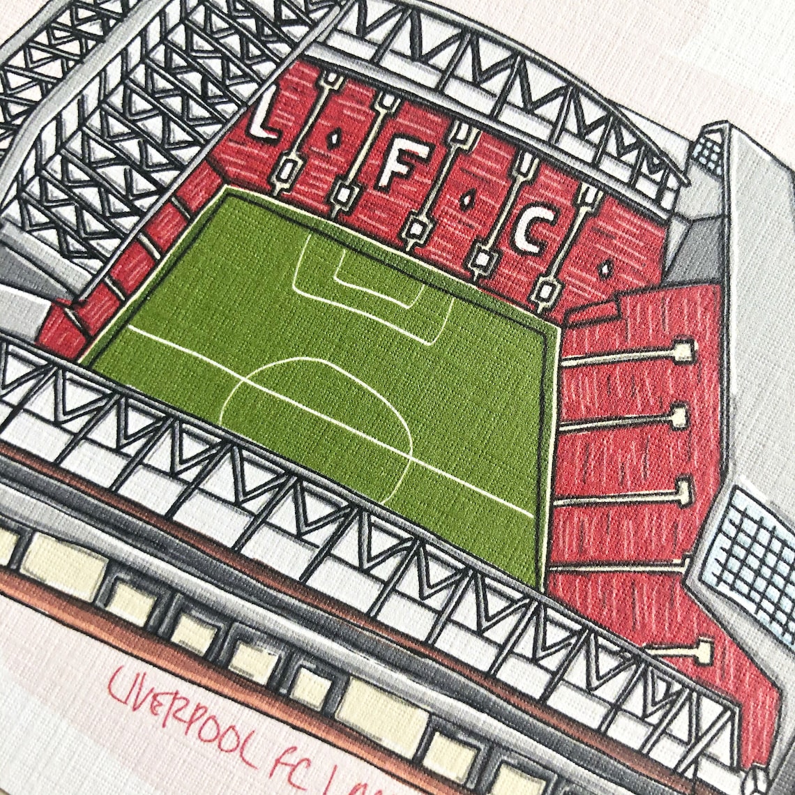 Anfield Postcard Landmark Illustration | Etsy