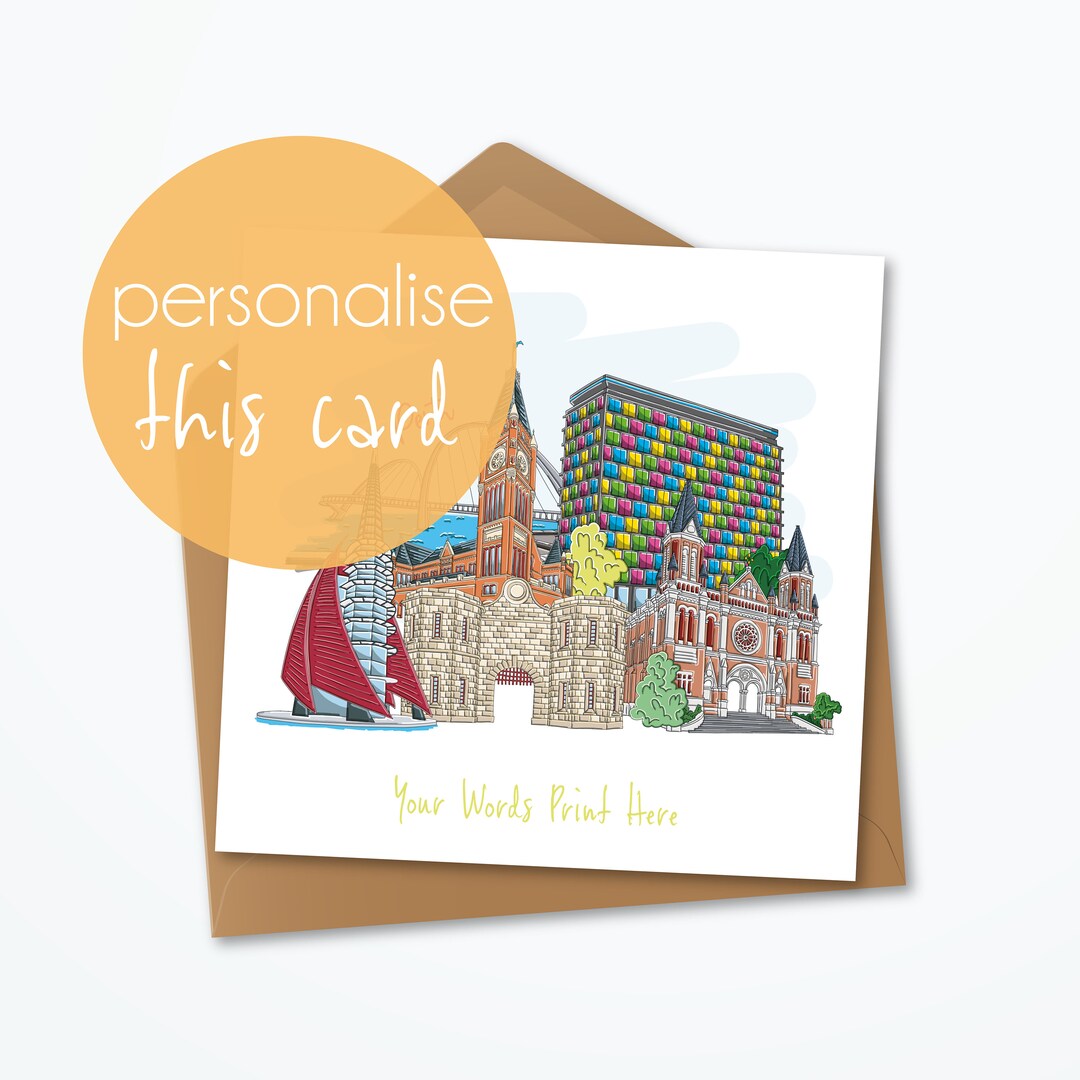 Personalised Perth Greeting Card, Australia Skyline - Etsy