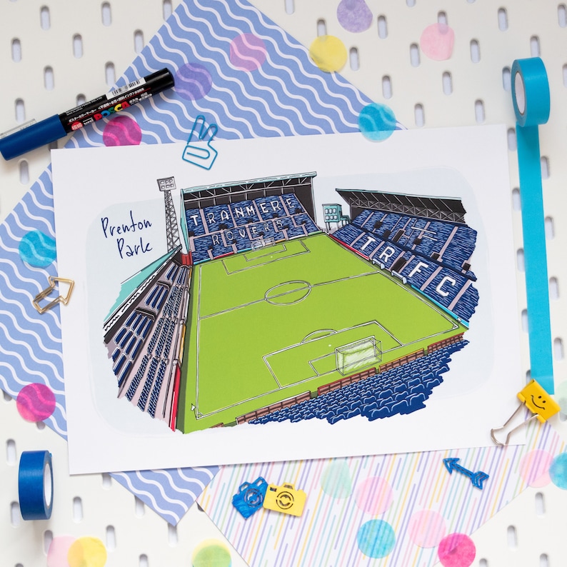 Tranmere Rovers Stadium Print, Prenton Park Illustration - Etsy UK