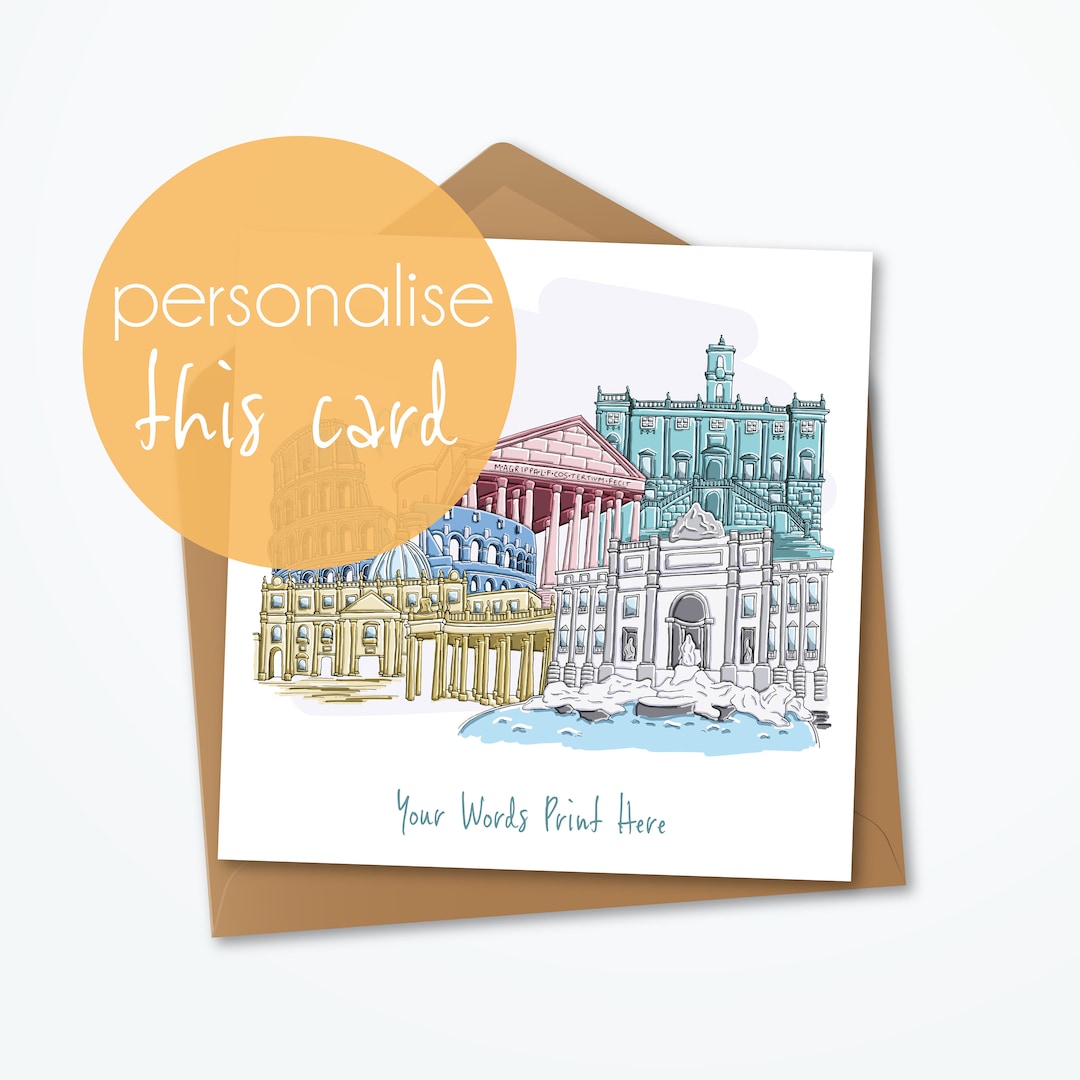 Personalised Rome Greeting Card, Skyline - Etsy