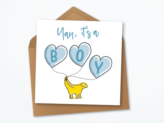 Baby Boy Card It's a Boy Baby Card Animals | Etsy