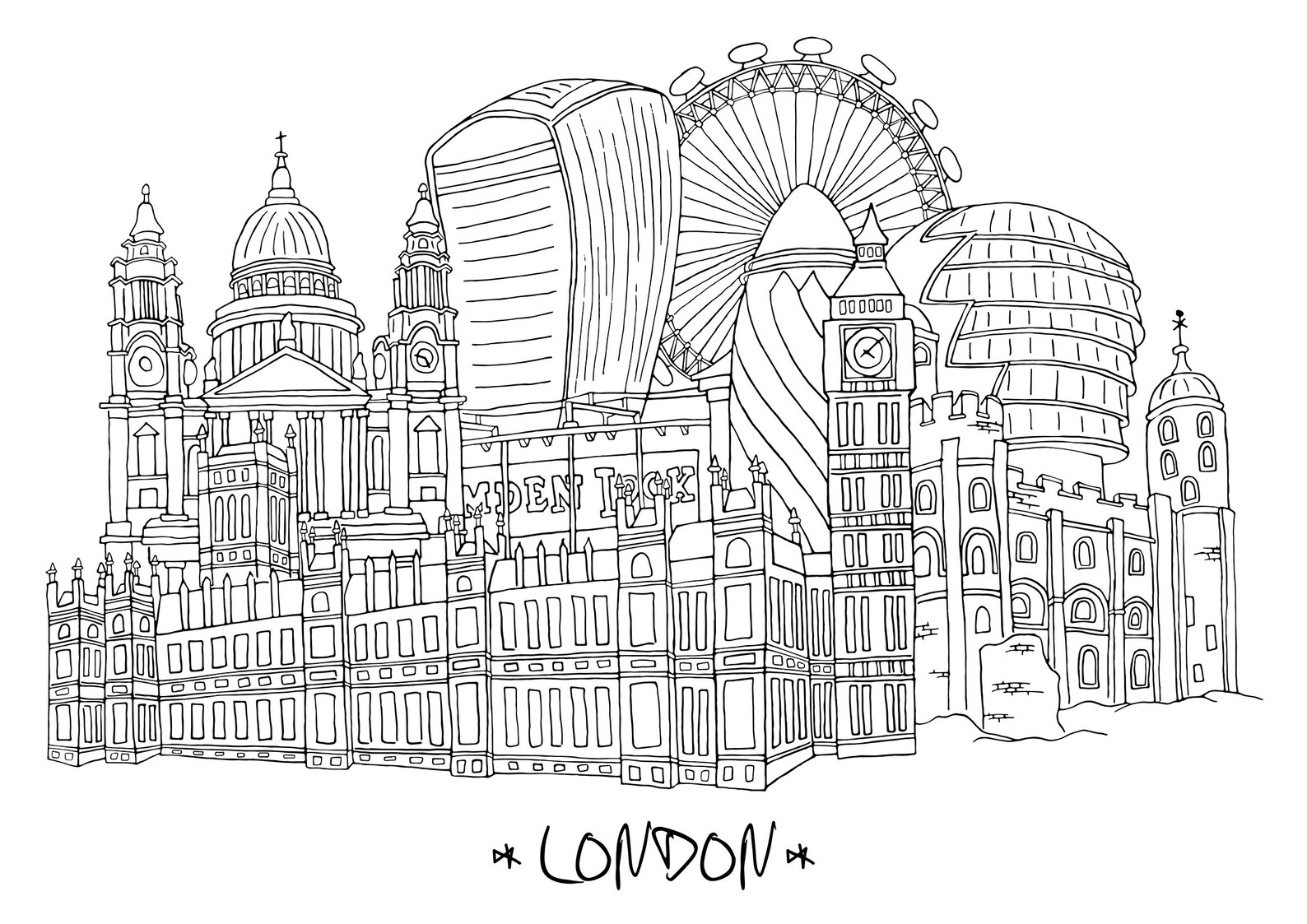 London Colouring Sheet London Illustration Activity Gift | Etsy UK