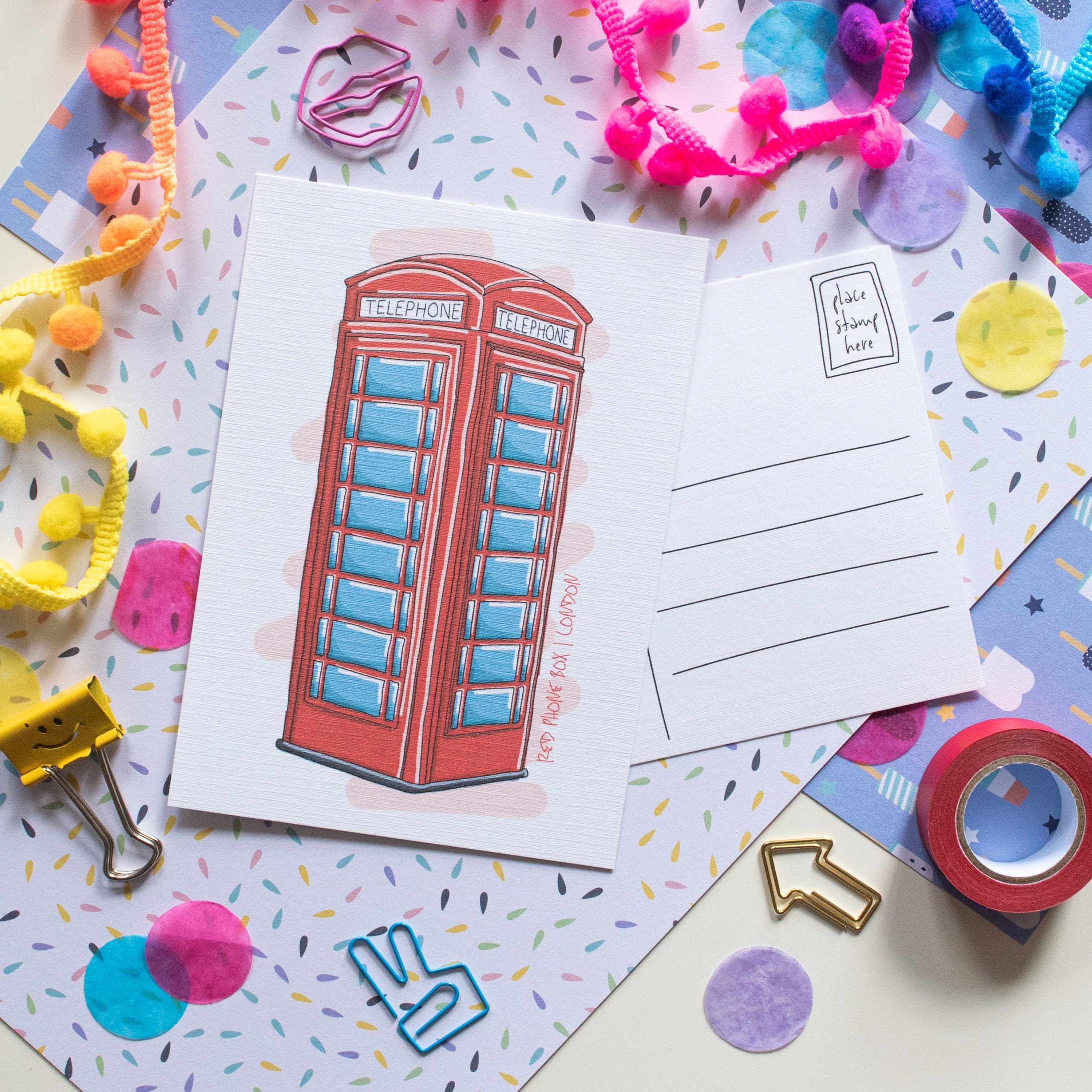 Red Telephone Box London Landmark Illustration - Etsy UK